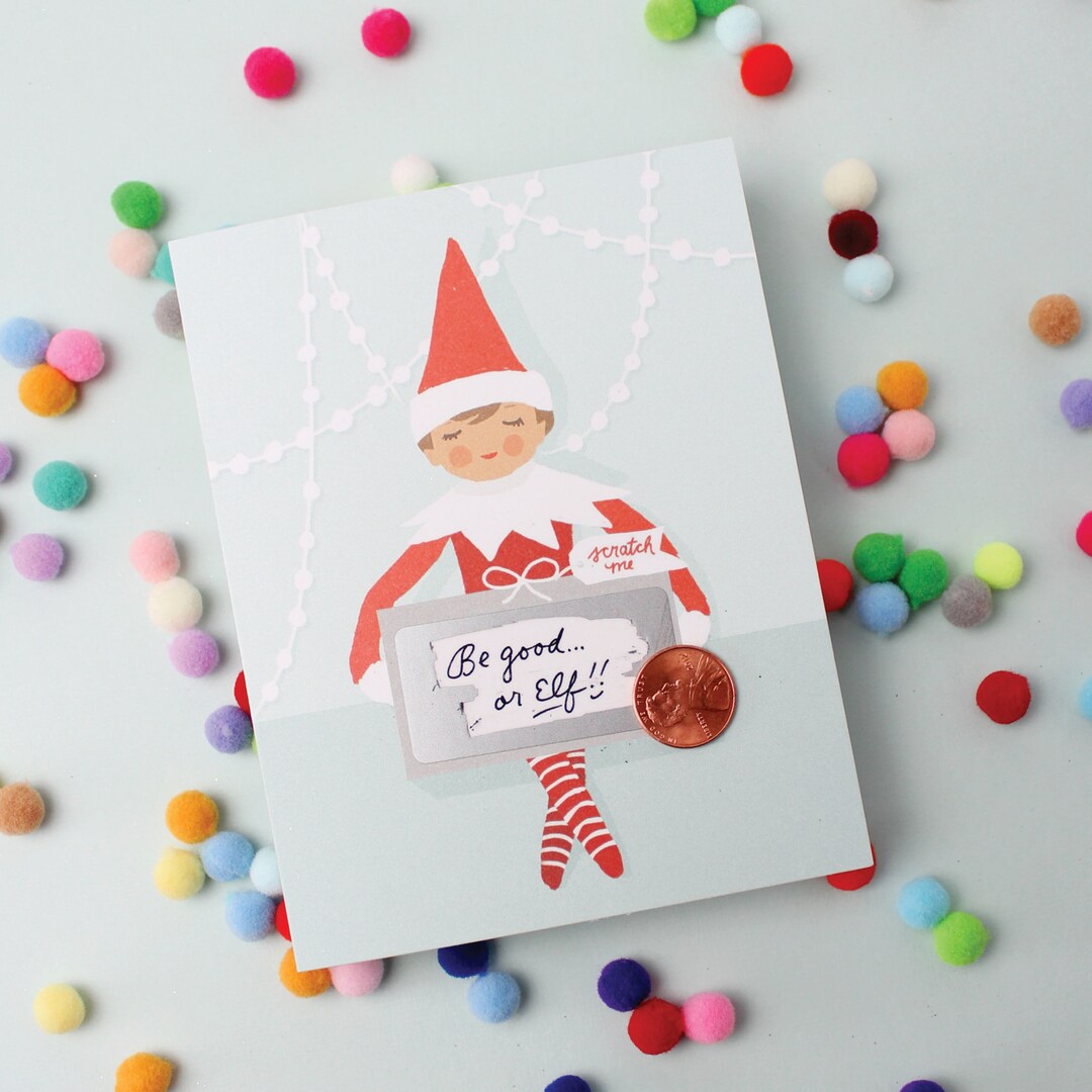 Shelf Elf Scratch-off Card // Holiday Card - Etsy