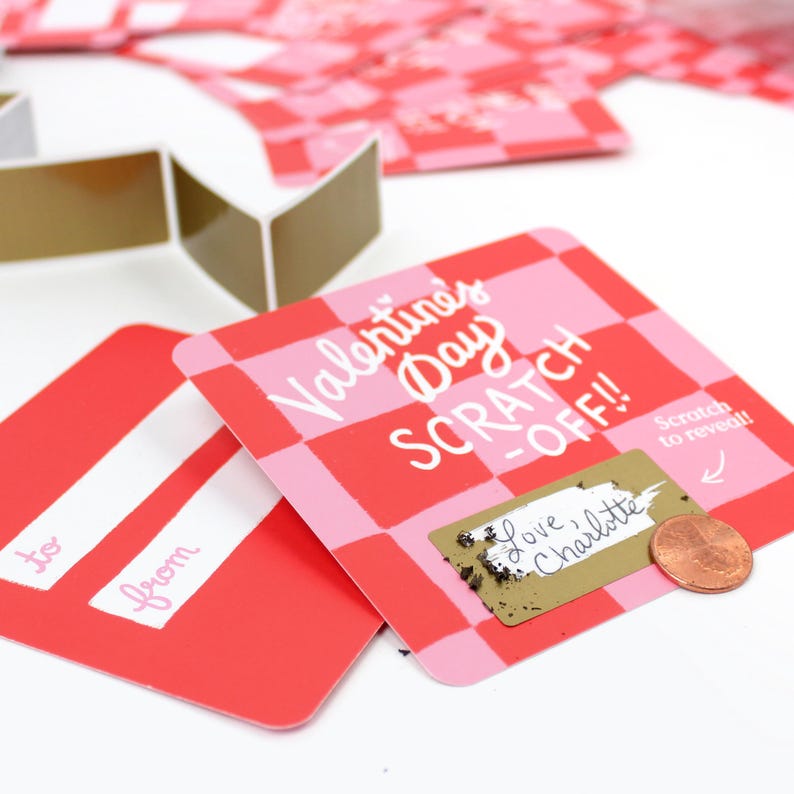 Scratch-off Valentines // MAKE YOUR OWN Retro Checker Valentines ...