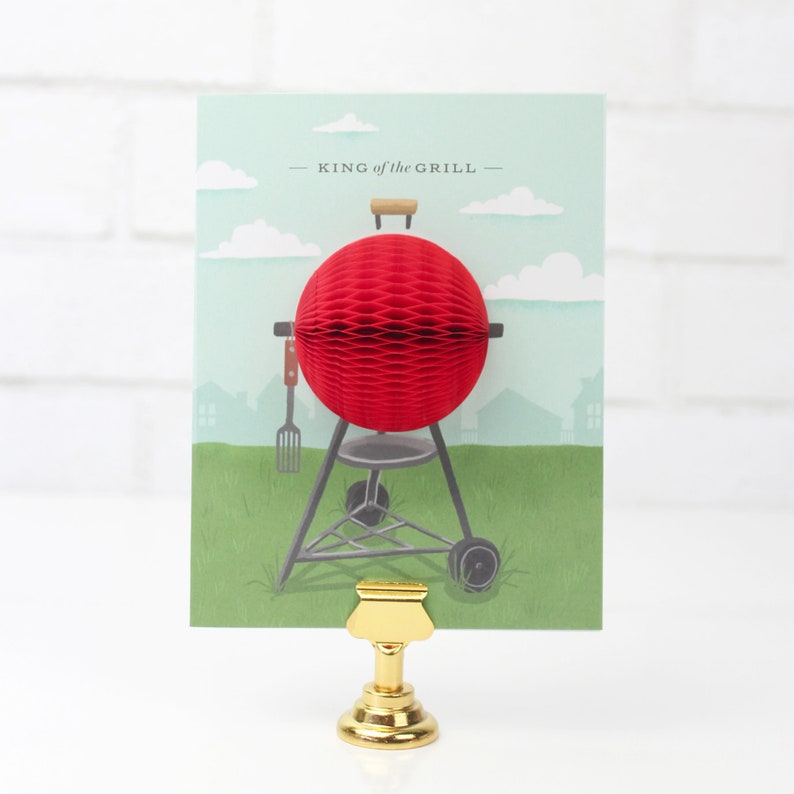 Pop-up Father's Day Card // King of the Grill Grill Card | Etsy