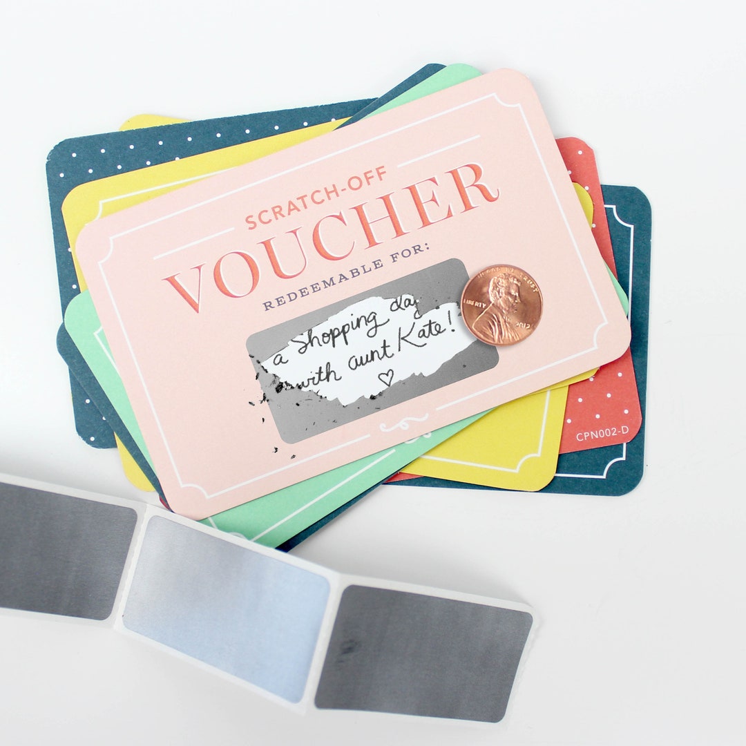 Scratch-off Vouchers // Stocking Stuffer, Christmas Gift Idea, Gift ...