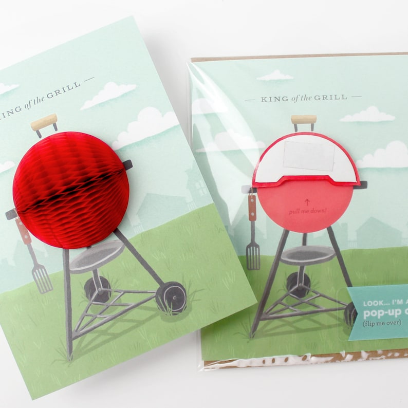 Pop-up Father's Day Card // King of the Grill, Grill Card, Dad Card ...