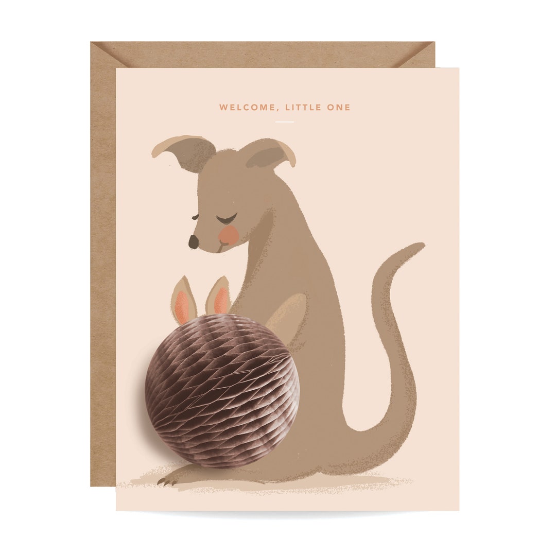 Kangaroo Pop-up New Baby Card - Etsy
