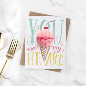 You Melt My Heart // Pop-up Greeting Card // Ice Cream Card - Etsy