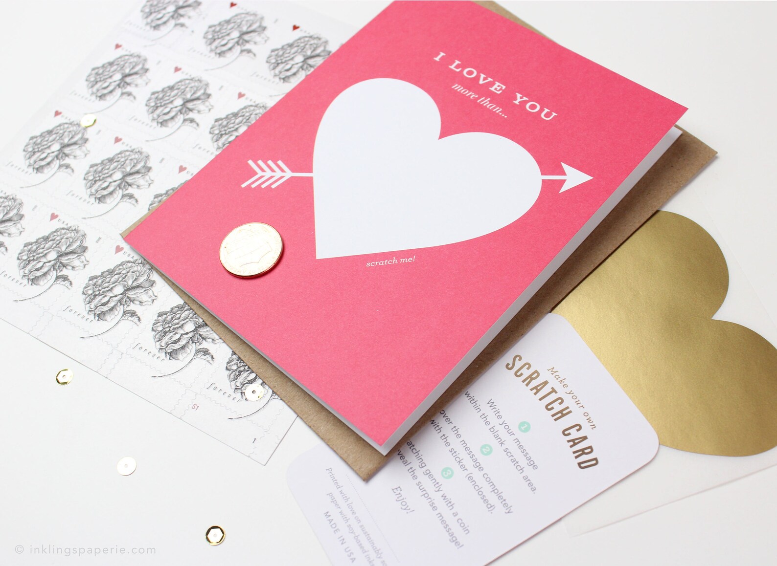 Scratch-off Love Card // Write Your Own Message I Love You - Etsy