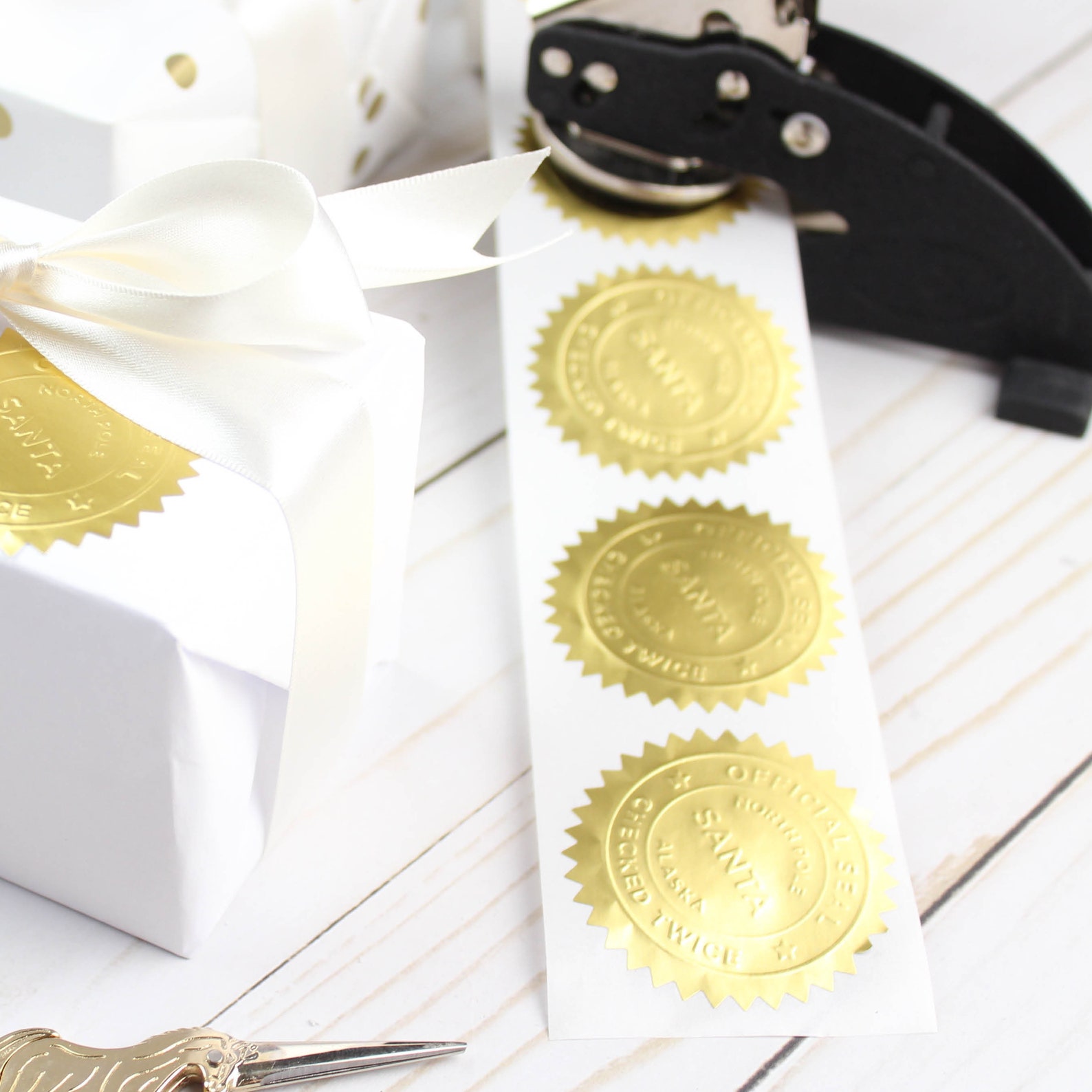 Official Santa Seals - Santa Gift Gold Foil Stickers - Etsy