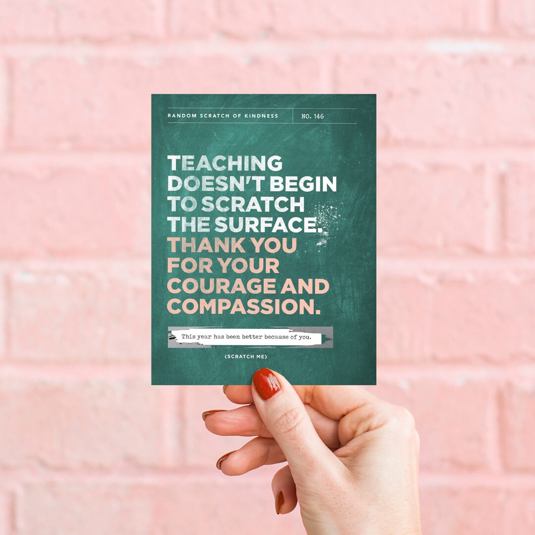 Scratch-off Teacher Card // Teacher Thank You - Etsy