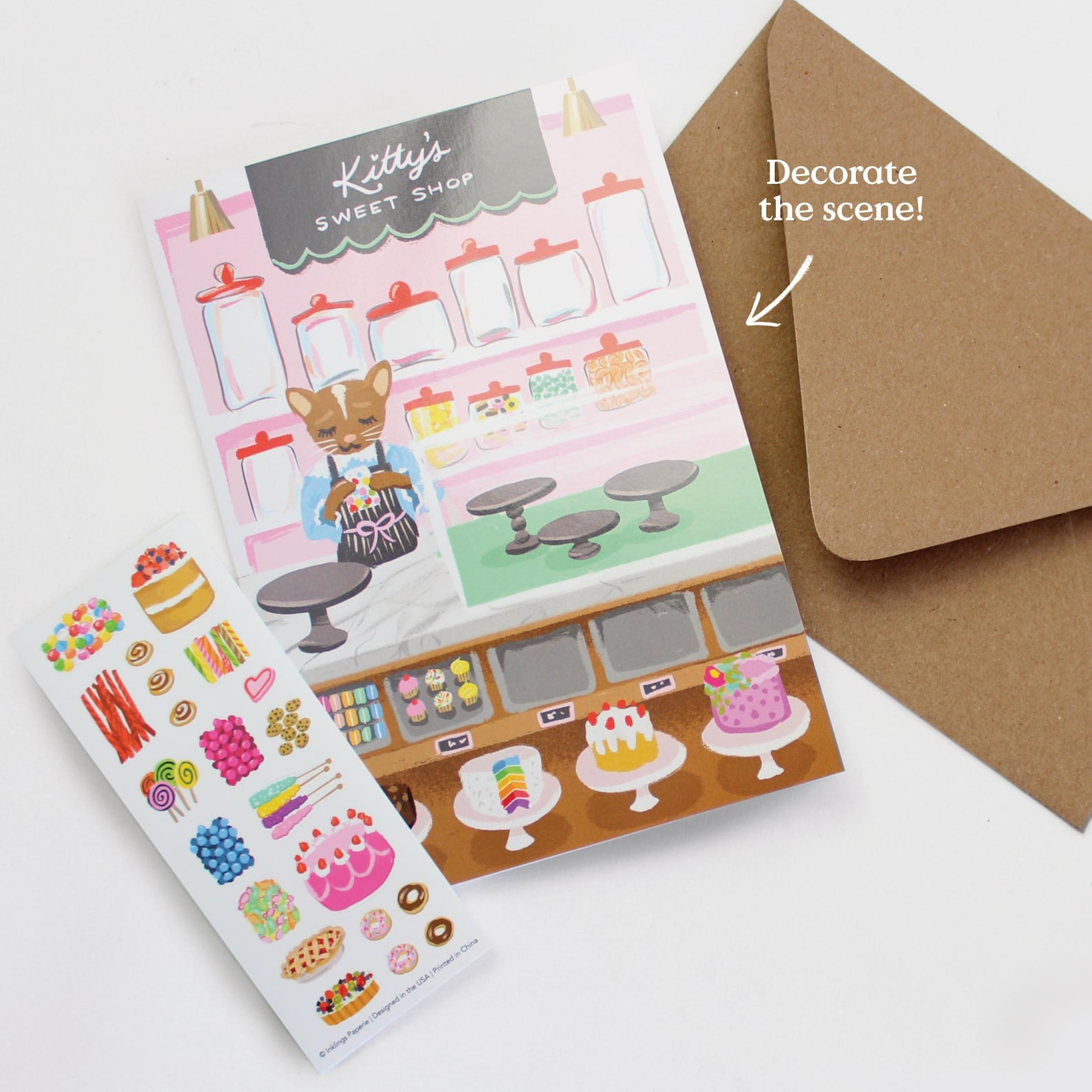Sticker Scene Card - Sweet Shop - Etsy