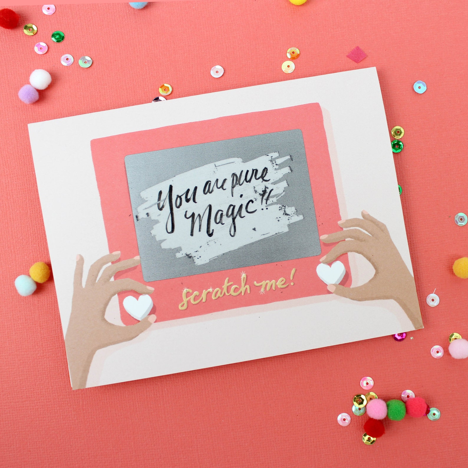 Scratch-off Valentine's Day Card // Scratch-a-sketch // - Etsy