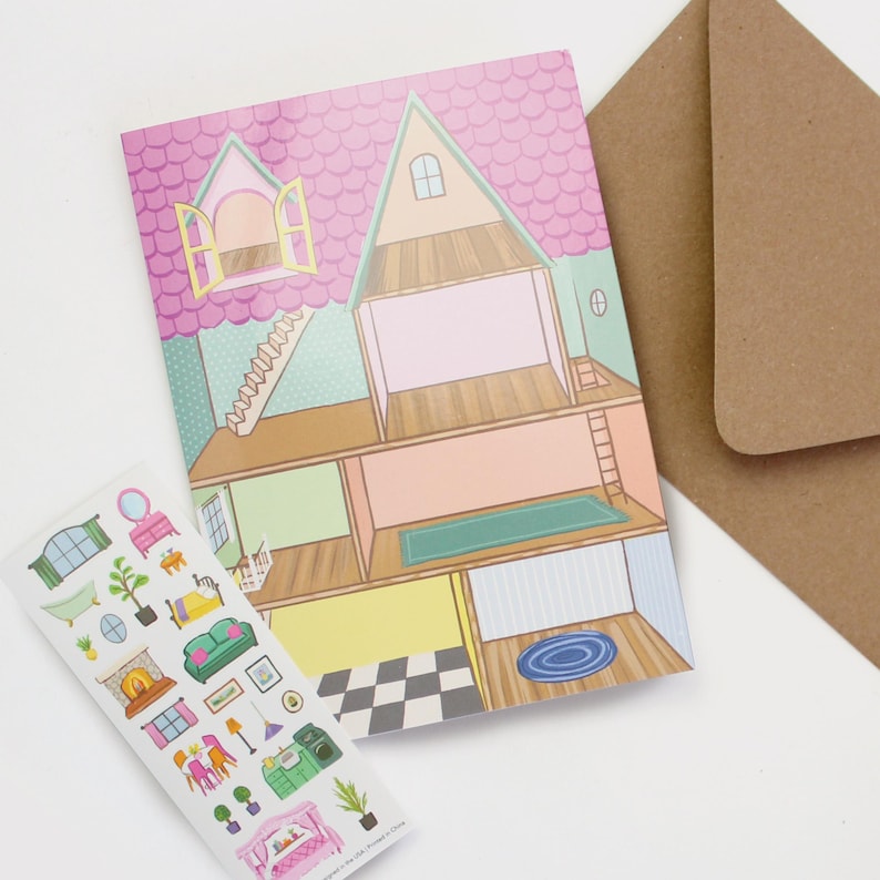 Sticker Scene Card - Dollhouse - Etsy