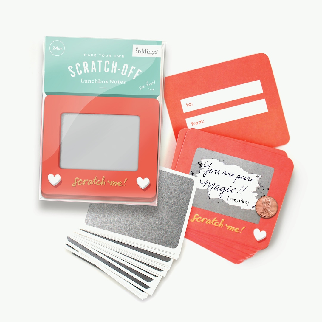 24 Scratch-off Lunchbox Notes // Back to School, Lunch Box Note, First ...