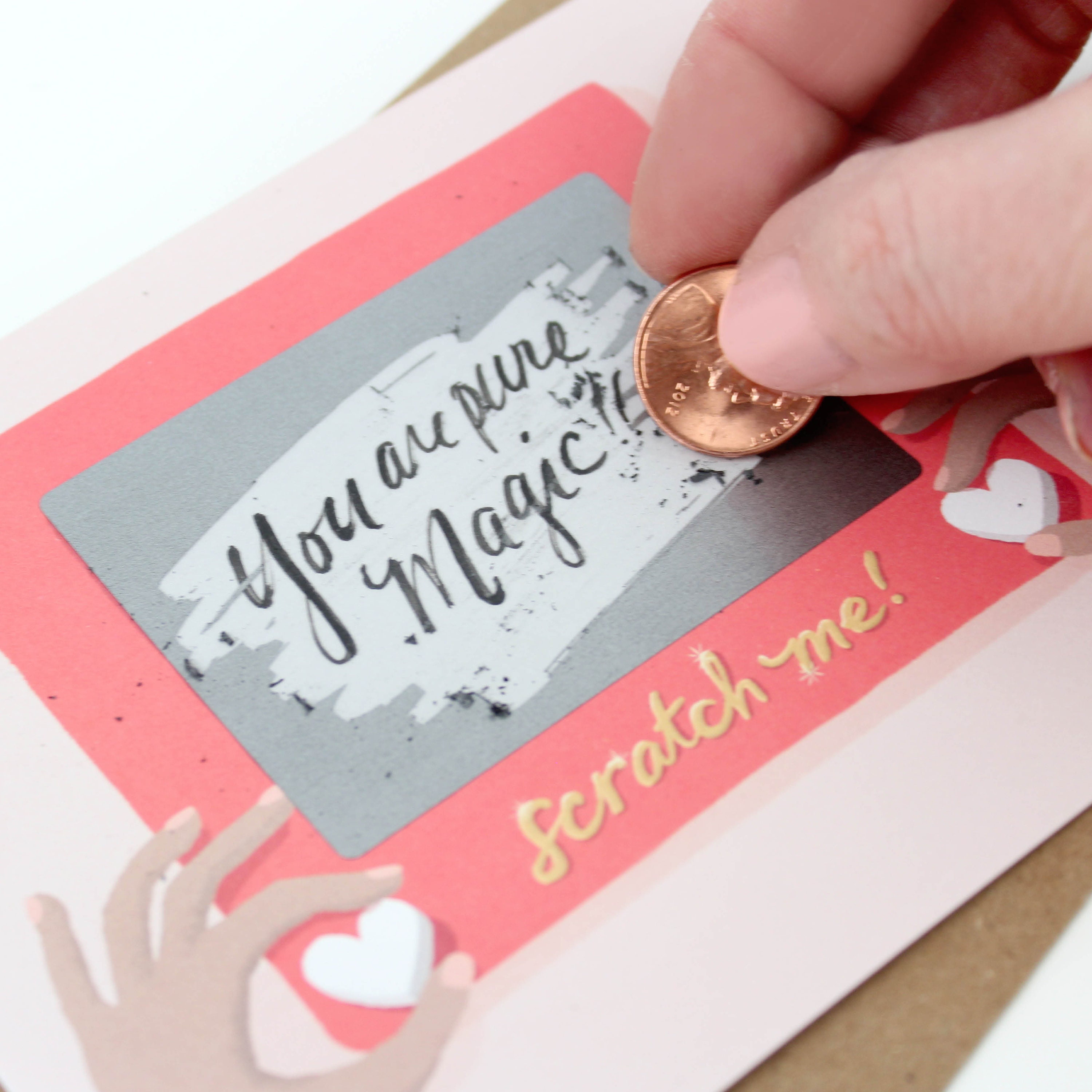 Scratch-off Valentine's Day Card // Scratch-a-sketch // - Etsy