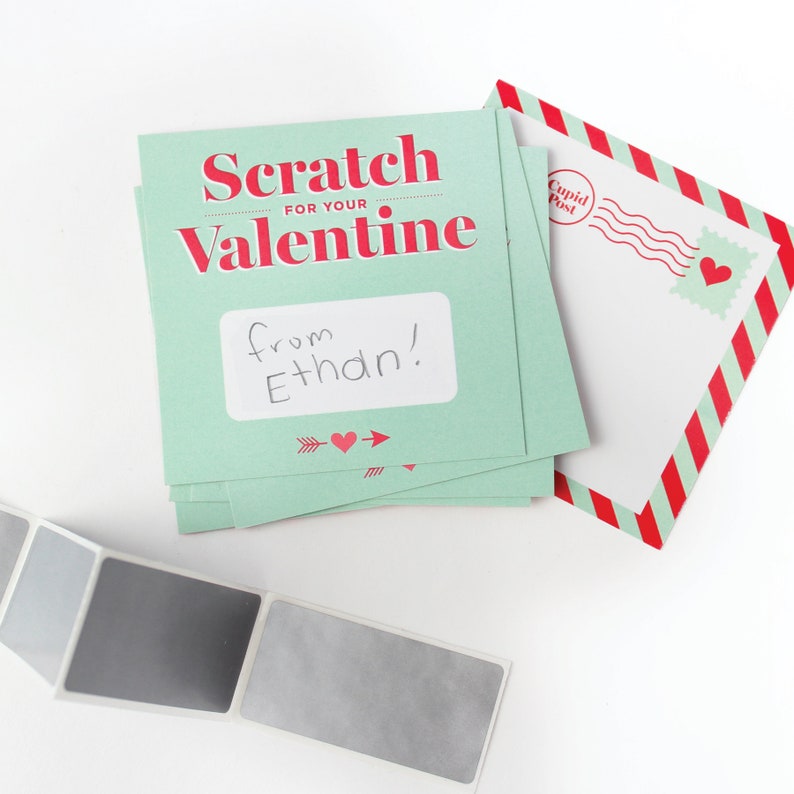 Scratch-off Valentines // Kids DIY Valentines Unique - Etsy