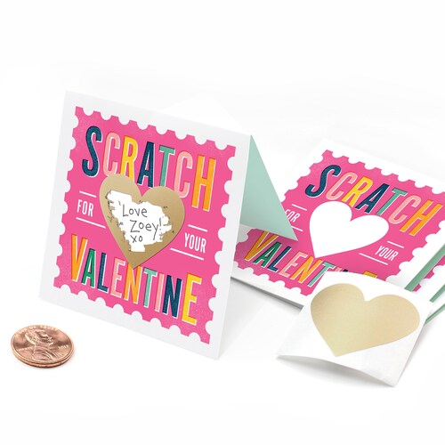 Scratch-off Valentines // Kids DIY Valentines Unique - Etsy