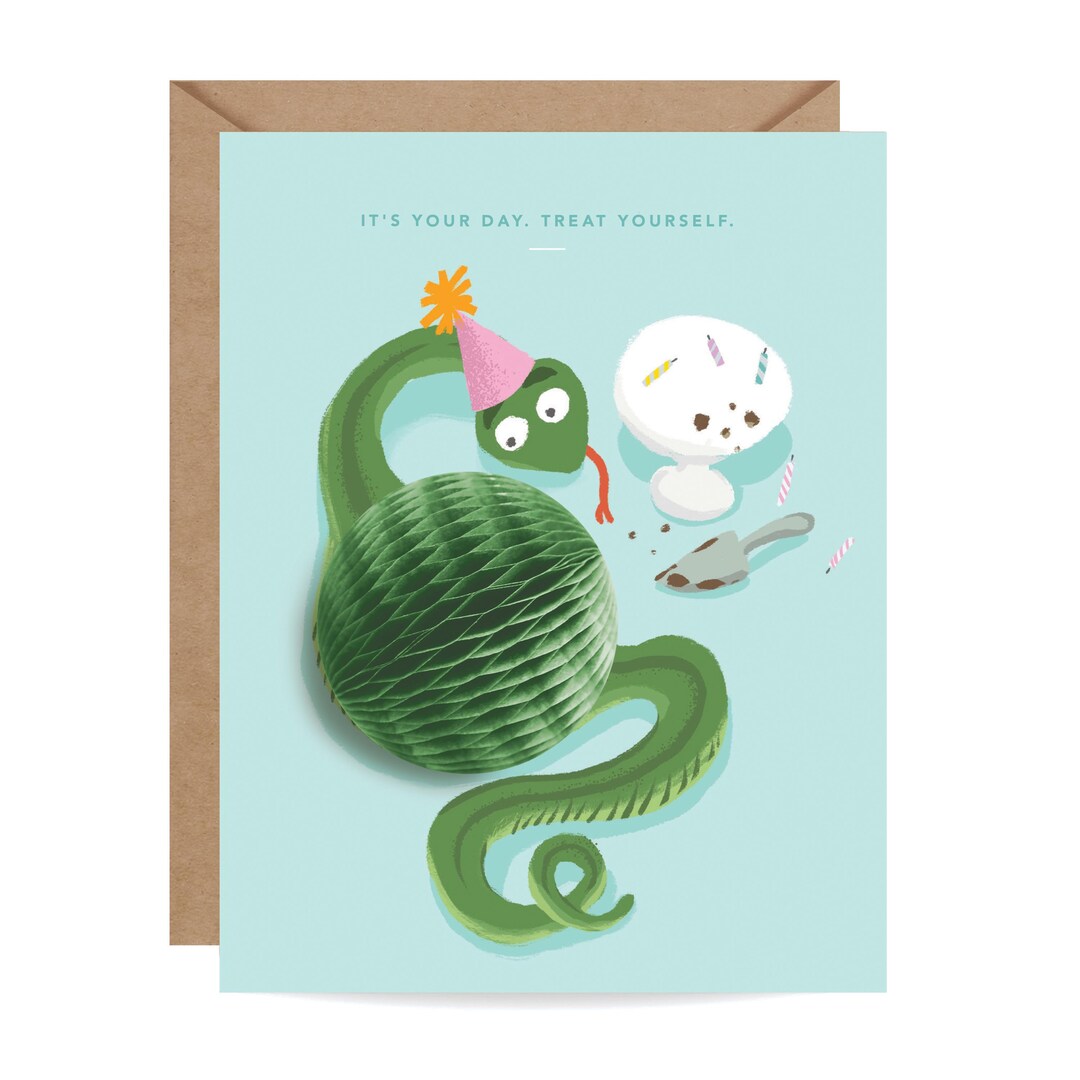 Pop-up Snake - Birthday Card - Etsy