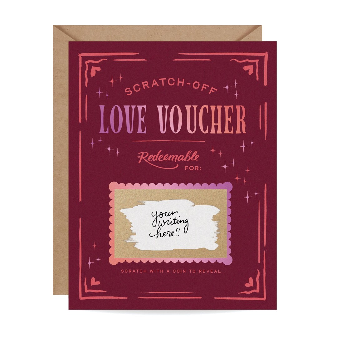Scratch-off Love Voucher Card // Write Your Own Message, I Love You ...