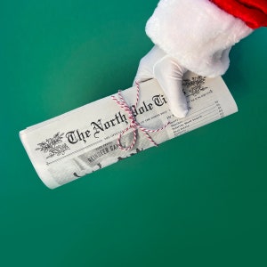 North Pole Newspaper Gift Wrap // 4 Christmas Activity Sheets - Etsy