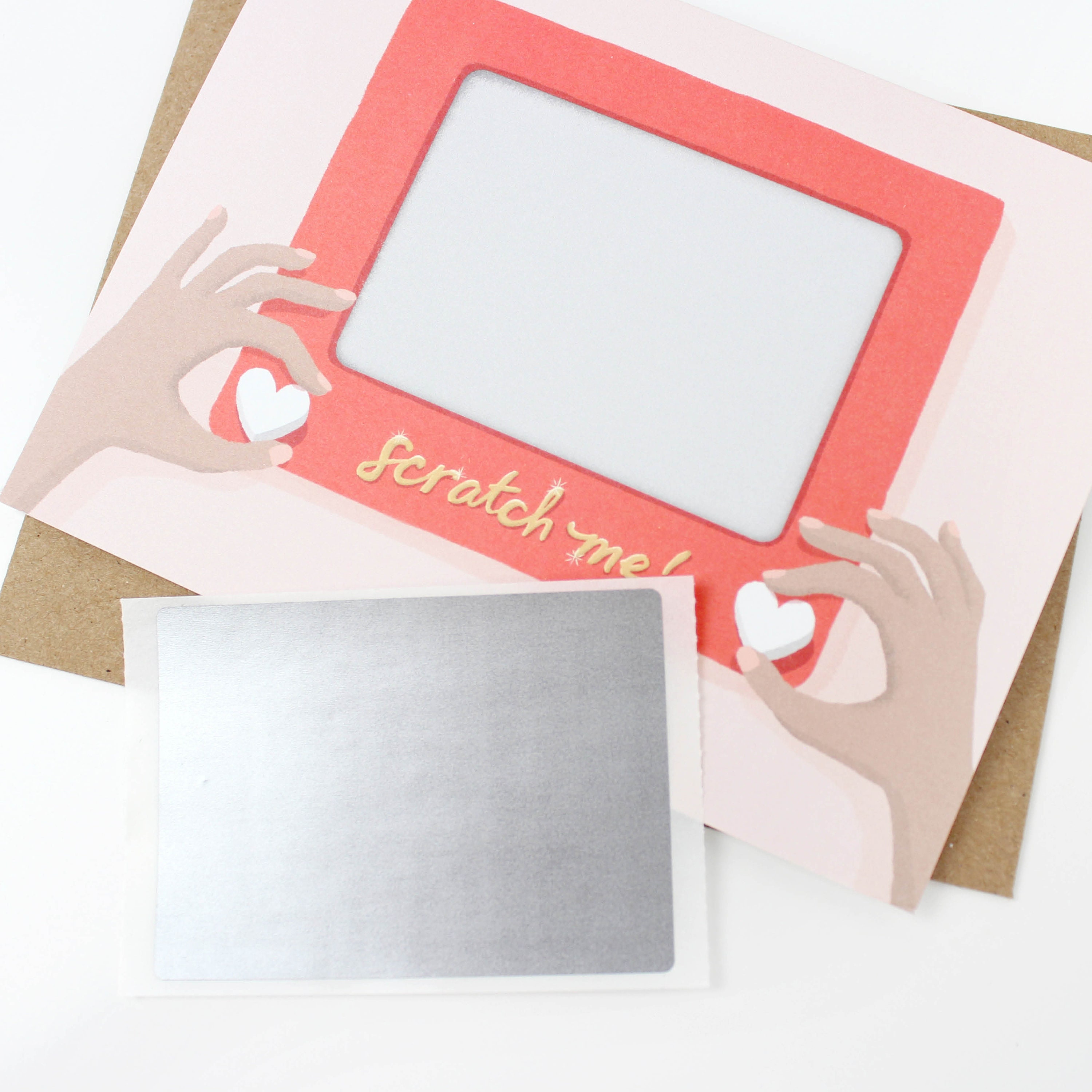 Scratch-off Valentine's Day Card // Scratch-a-sketch // - Etsy