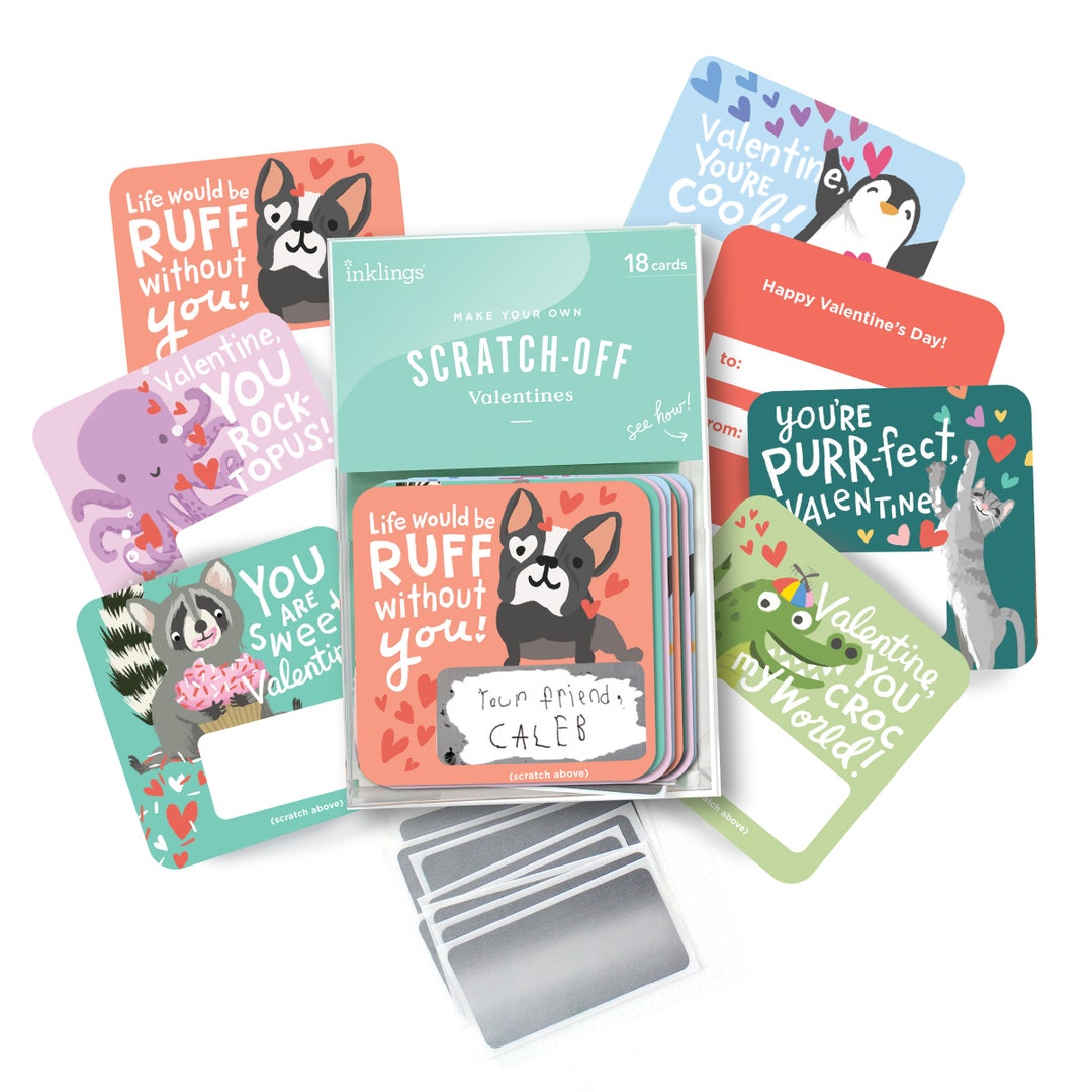 Scratch-off Valentines // Animal Pun DIY Valentines, Cool Valentines ...