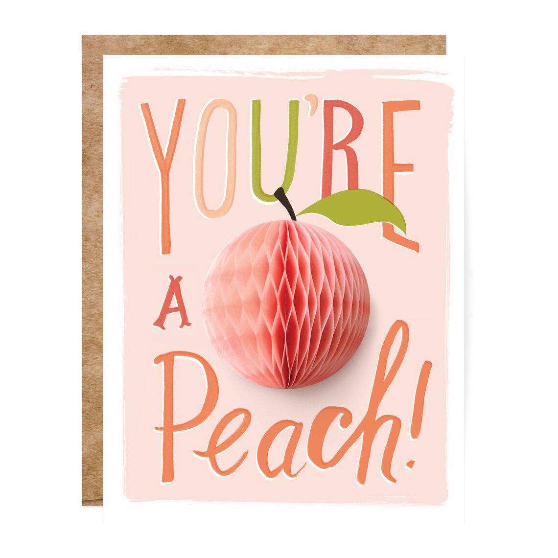 You're a Peach // Pop-up Greeting Card // Foodie Card - Etsy