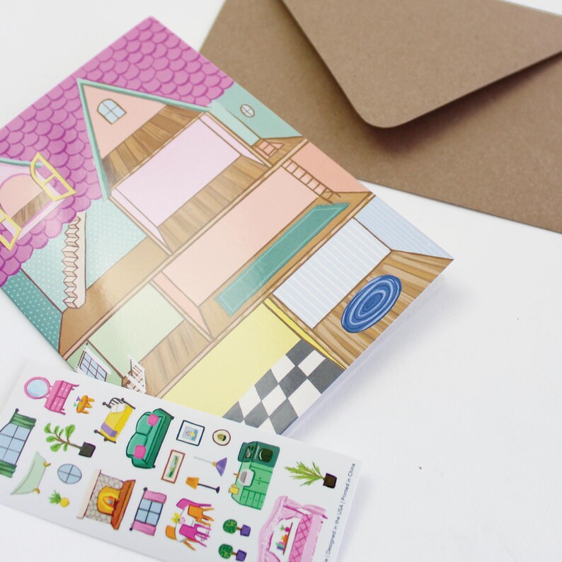 Sticker Scene Card - Dollhouse - Etsy