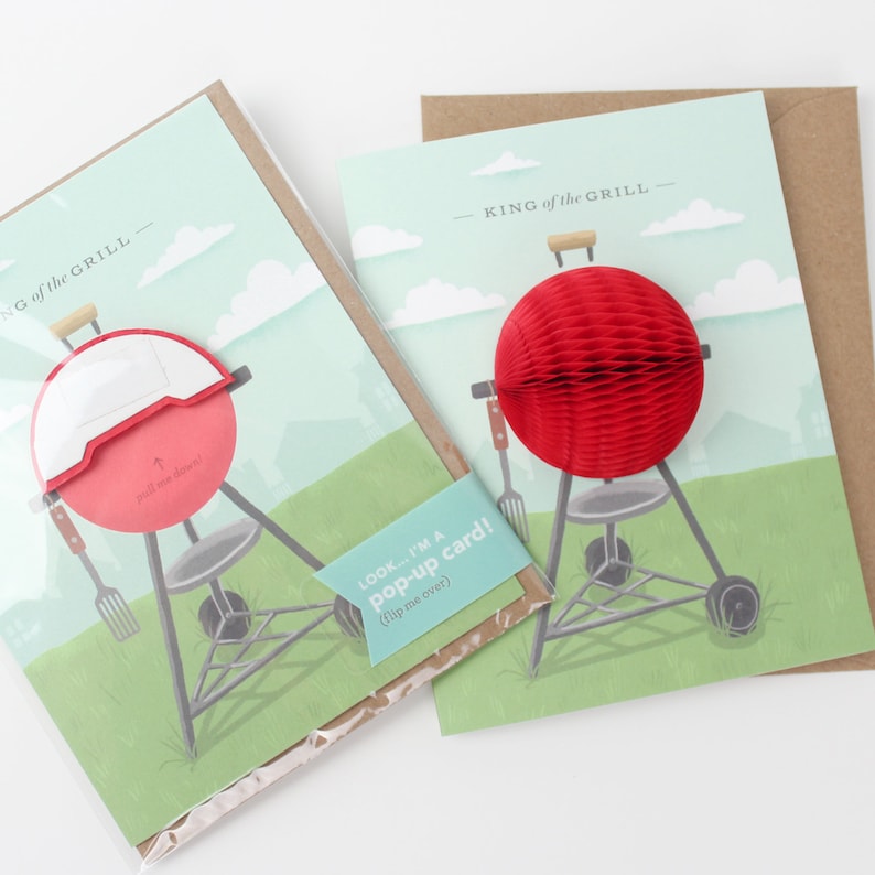 Pop-up Father's Day Card // King of the Grill, Grill Card, Dad Card ...