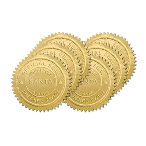 Official Santa Seals - Santa Gift Gold Foil Stickers - Etsy