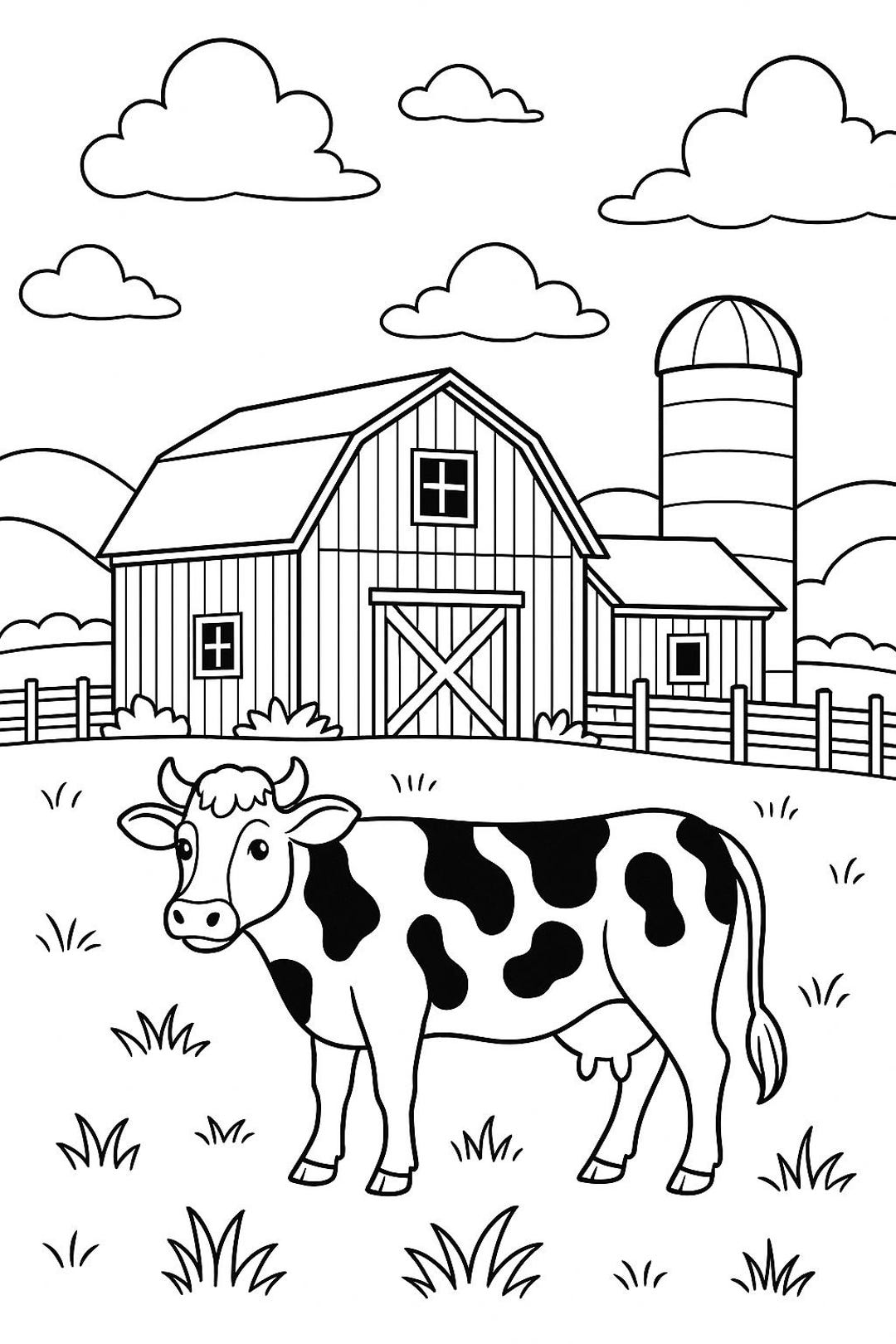 Printable Farm Coloring Pages Bundle – Barns, Cows, Tractors – A4 ...