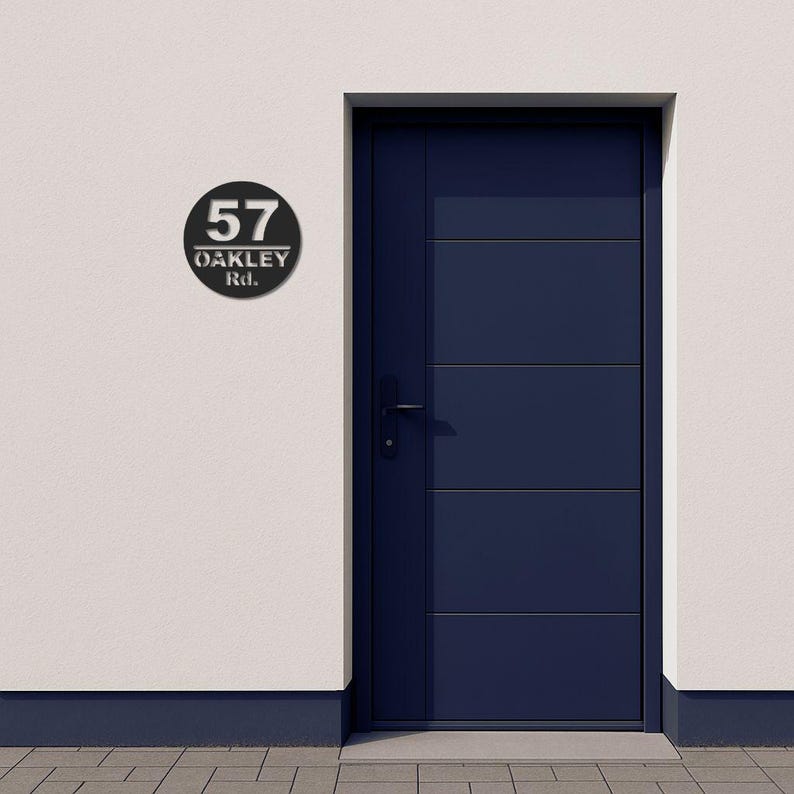Custom Round House Number Sign – Laser Cut Metal Address Plaque – 3mm ...