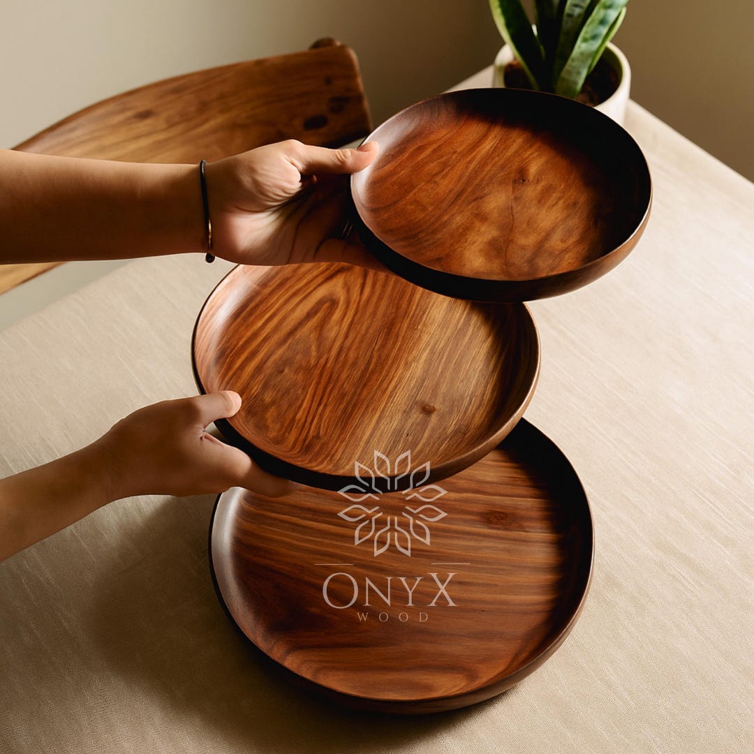 Myra Platter Set of 3 – Indian Rosewood, Woodturned on Wood Lathe ...