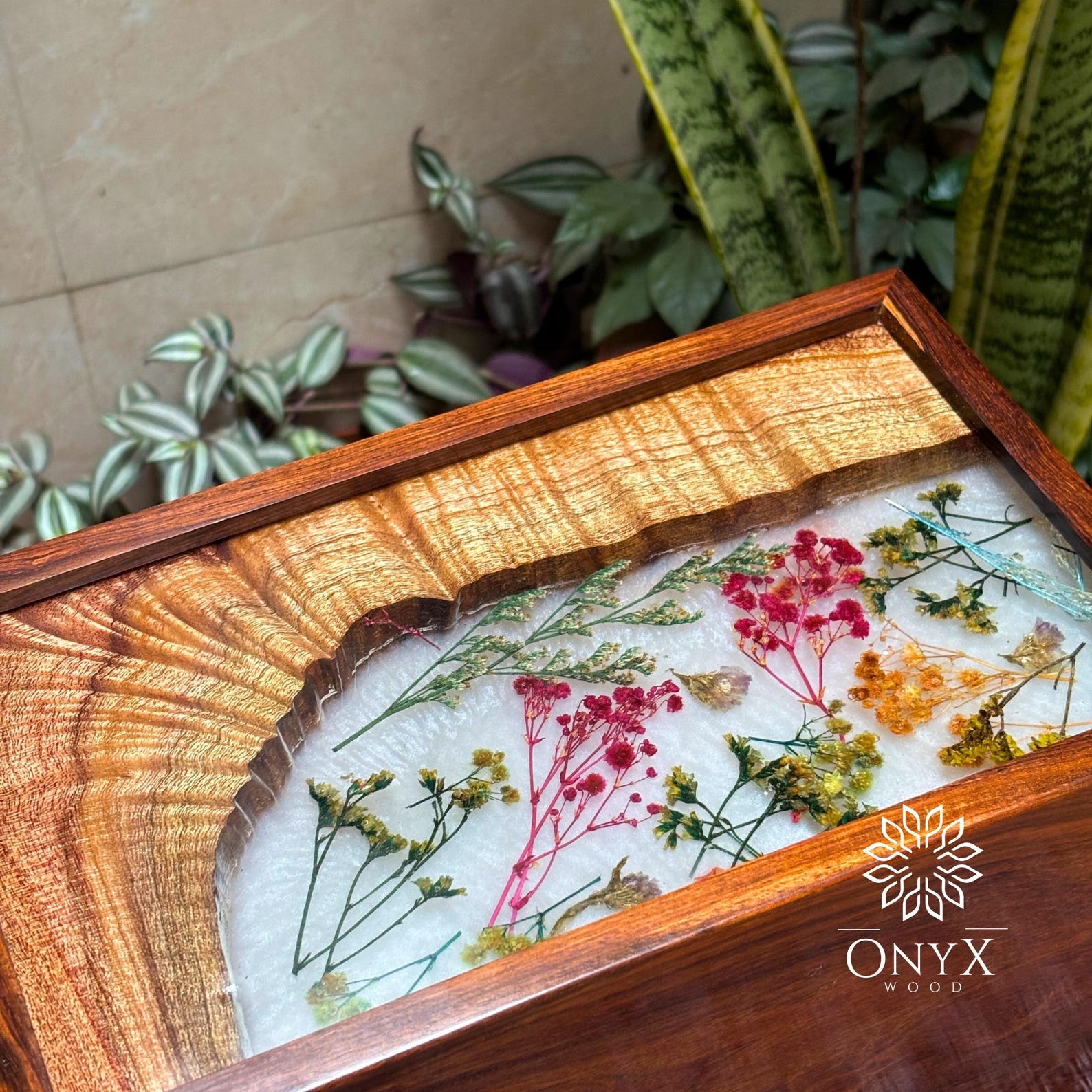 Handcrafted Rosewood Urn | Wooden Memorial Keepsake | Resin & Real ...