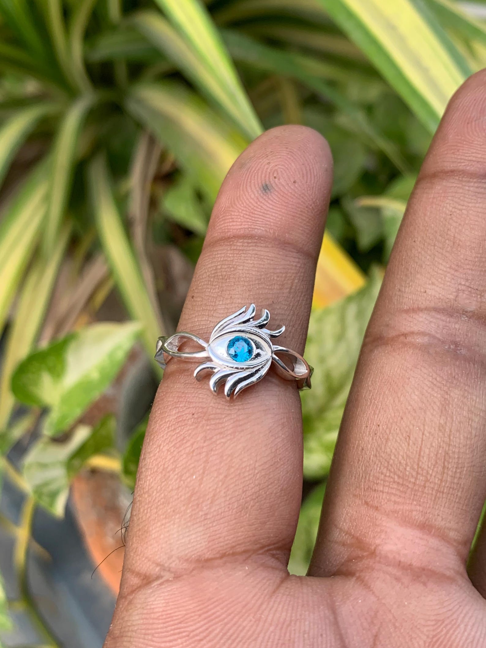 Gojo Blue Gemstone Ring: Handmade Sterling Silver Anime Jewelry - Etsy