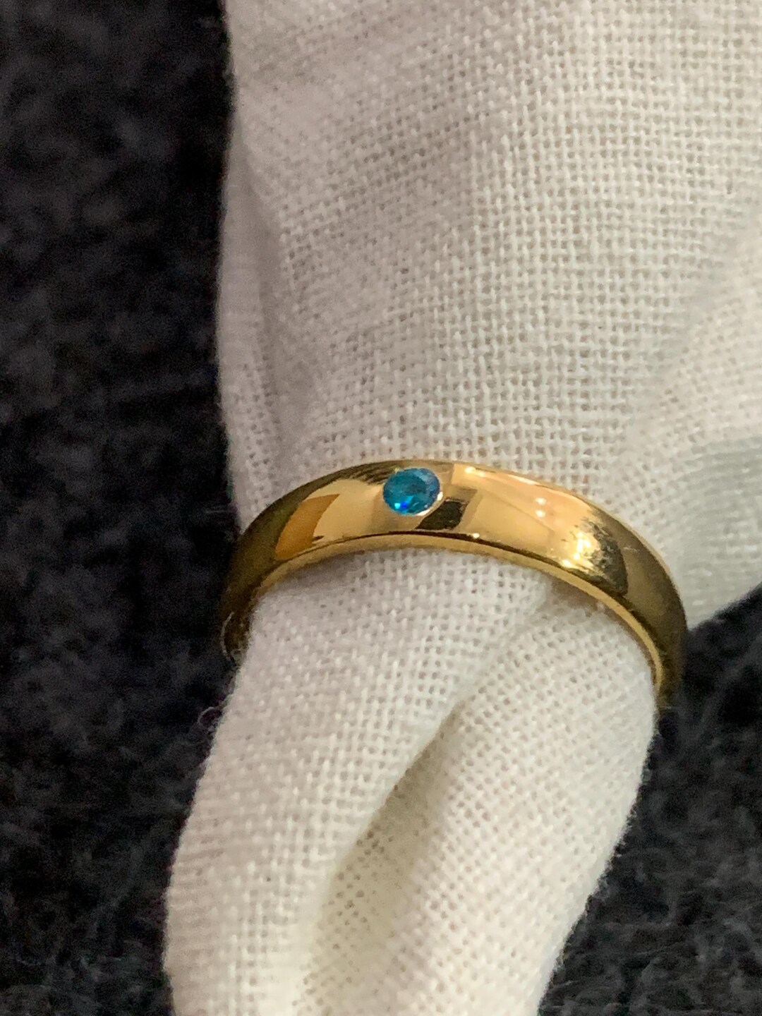 Anime Couple Rings | Blue Gemstone Promise Bands | Anime Inspired ...