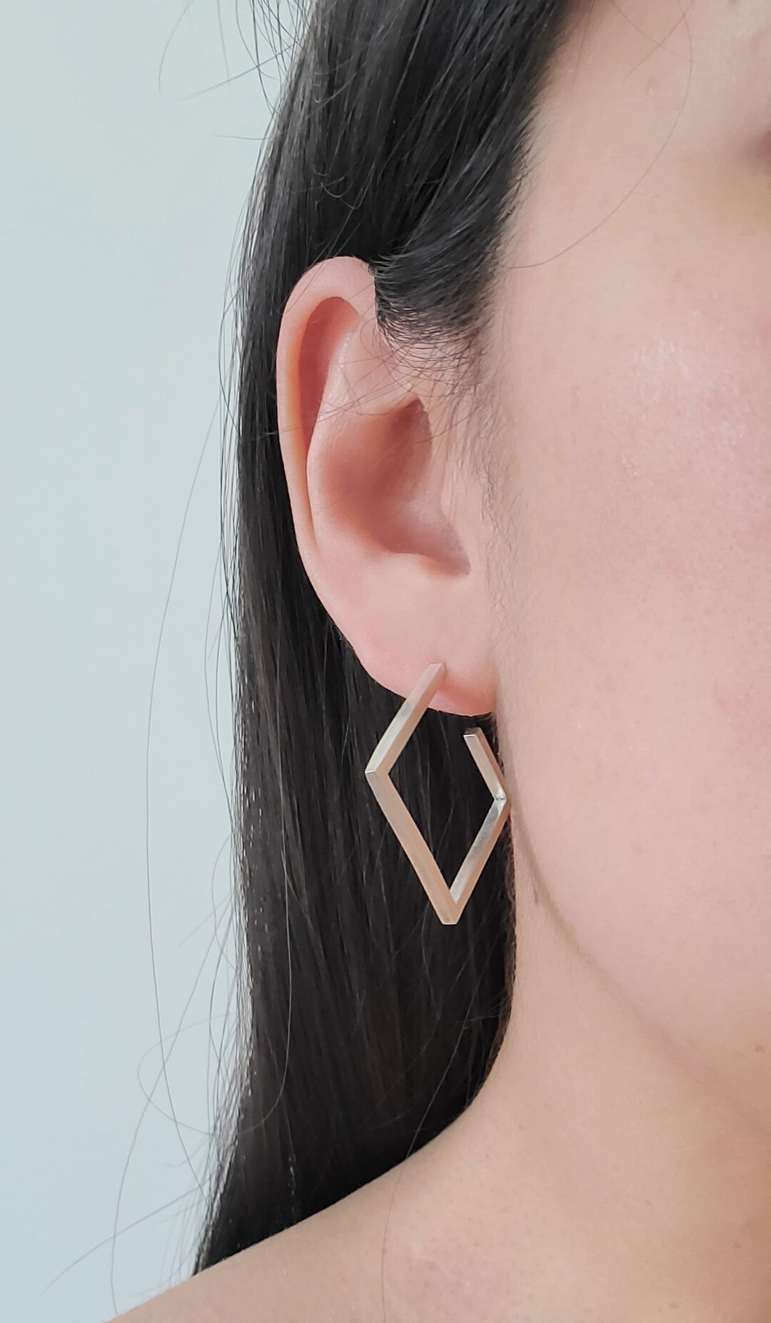 Square Hoop Earrings, Square Hoops, Silver Hoop Earrings, Square ...