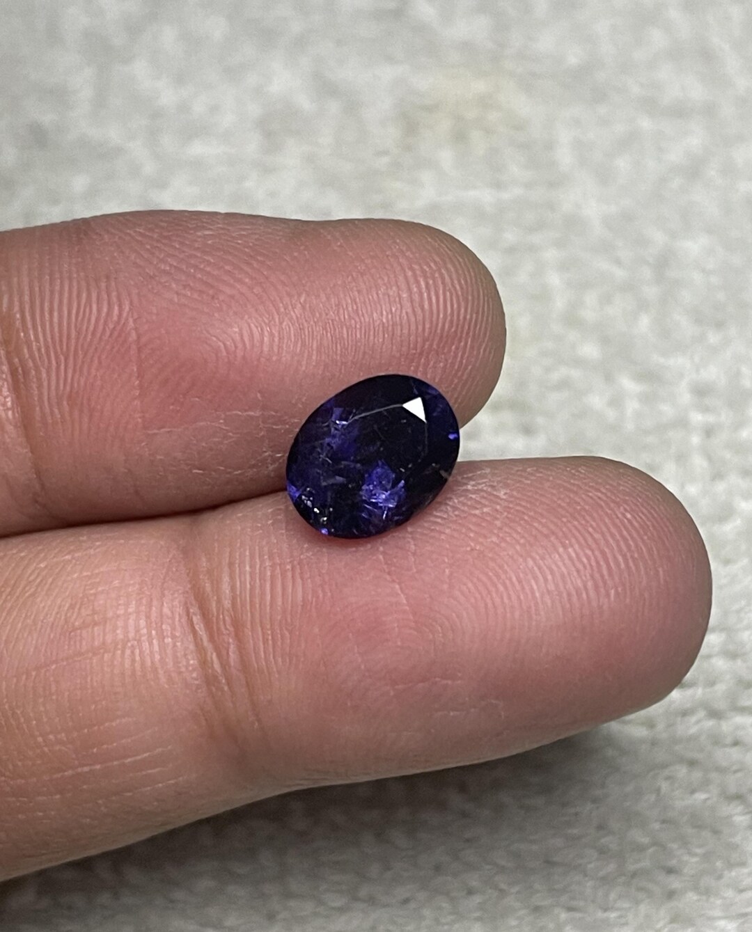 Oval Cut Iolite Gemstone for Ring Jewelry, Deep Violet Blue (untreated ...