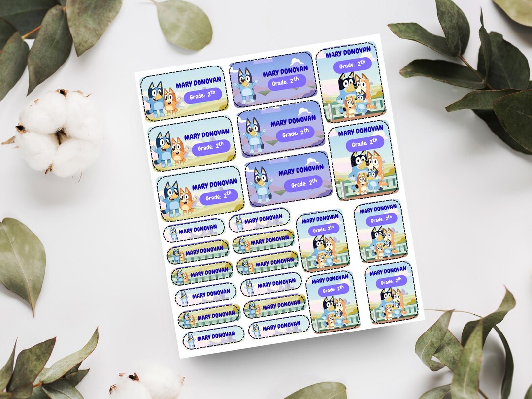 Editable Bluey School Name Tags, Back to School Supplies, Bluey Back to ...