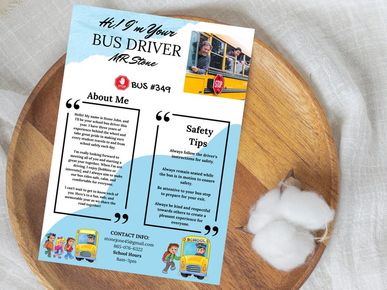 Editable Meet the Bus Driver Template, Back to School Letter to ...