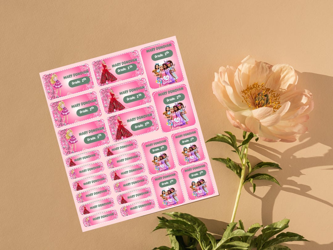 Editable Barbie School Name Tags, Back to School Supplies,barbie Back ...