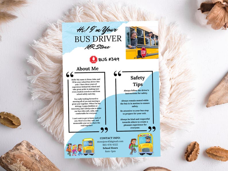 Editable Meet the Bus Driver Template, Back to School Letter to ...