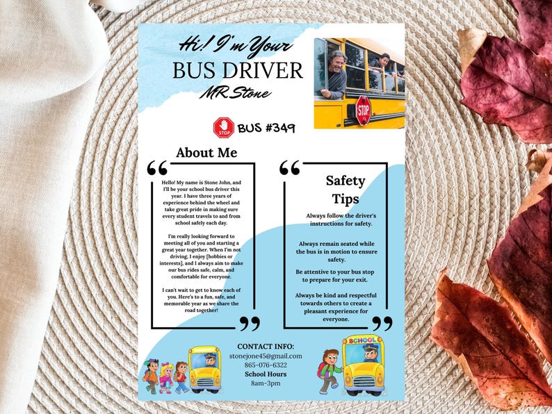 Editable Meet the Bus Driver Template, Back to School Letter to ...