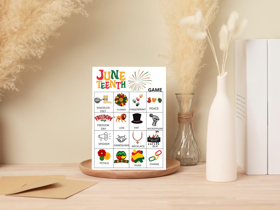 Juneteenth Bingo Cards, Black History Bingo Game, Juneteenth Game ...