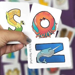 Alphabet Cards Game - Printable ABC Animals Old Maid Memory Matching ...