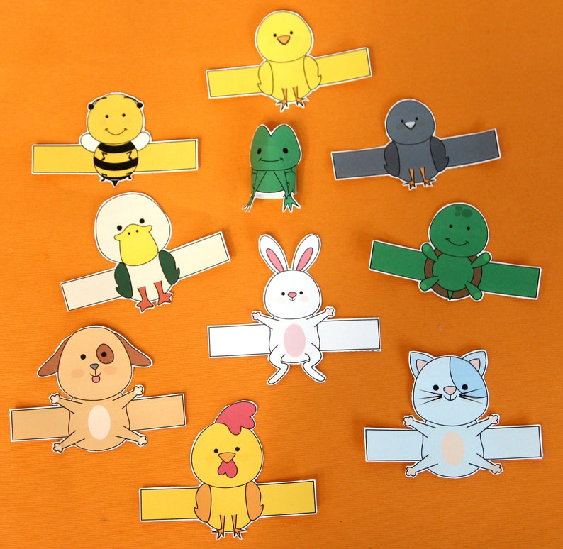 10 Pets & Friends Animal Finger Puppets FULL COLOR Printable Paper Toys ...