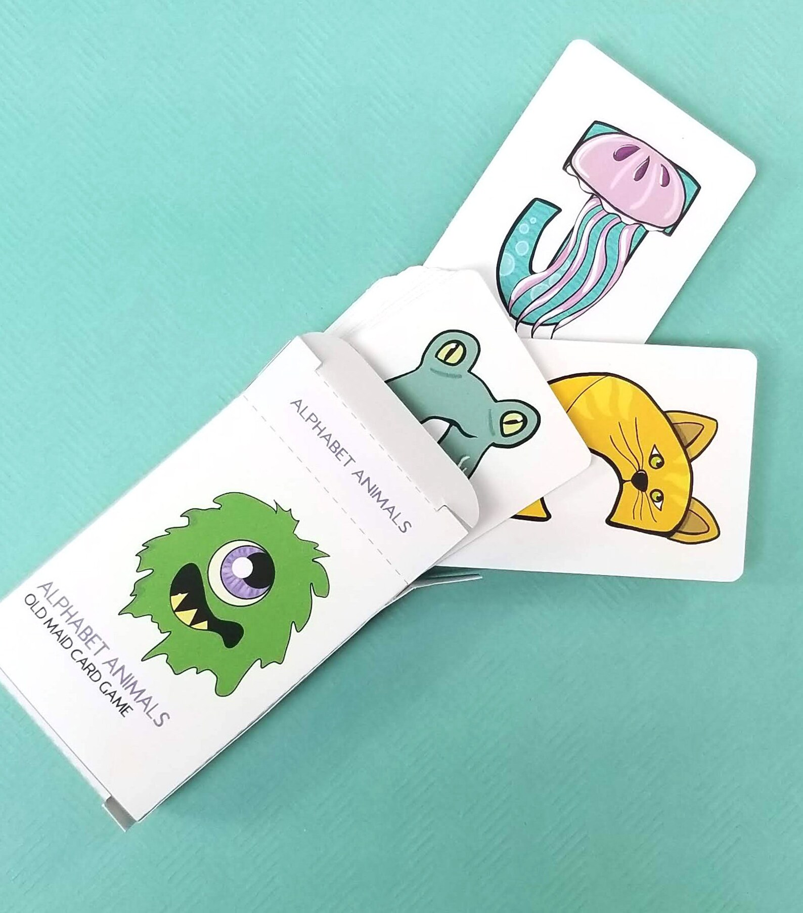 Alphabet Cards Game Printable ABC Animals Old Maid Memory Matching and ...