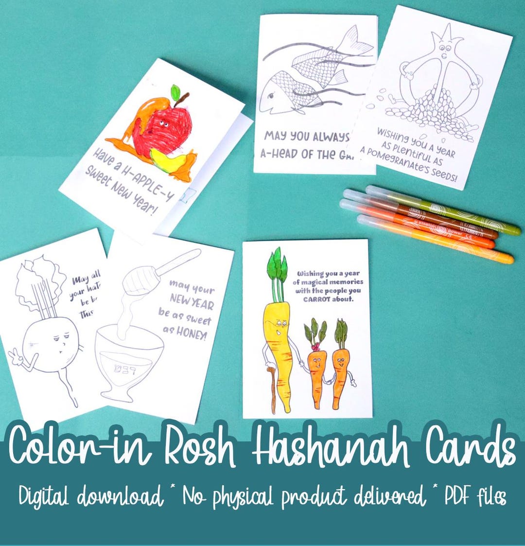 Rosh Hashanah Card Craft And& Coloring Pages for Kids | Shanah Tovah ...