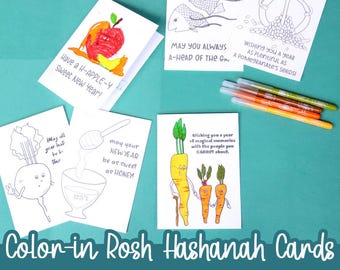 Rosh Hashanah Card Craft And& Coloring Pages for Kids | Shanah Tovah ...