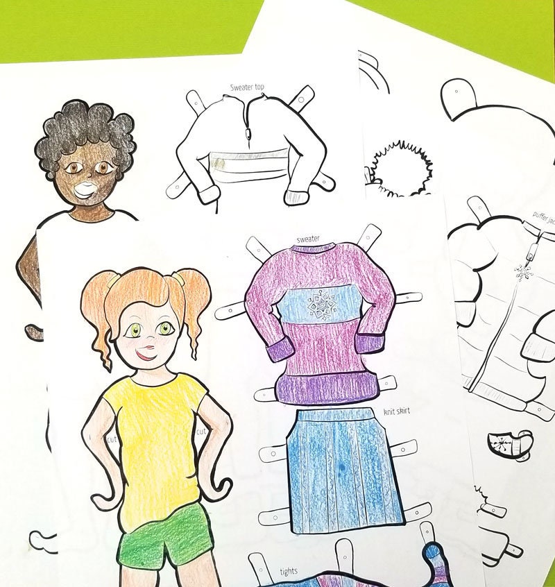 Printable Paper Dolls DUO Boy and Girl- Winter Coloring Pages Paper ...