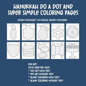 Hanukkah Coloring and Do a Dot Pages | Holiday Coloring Book | Hanukkah ...