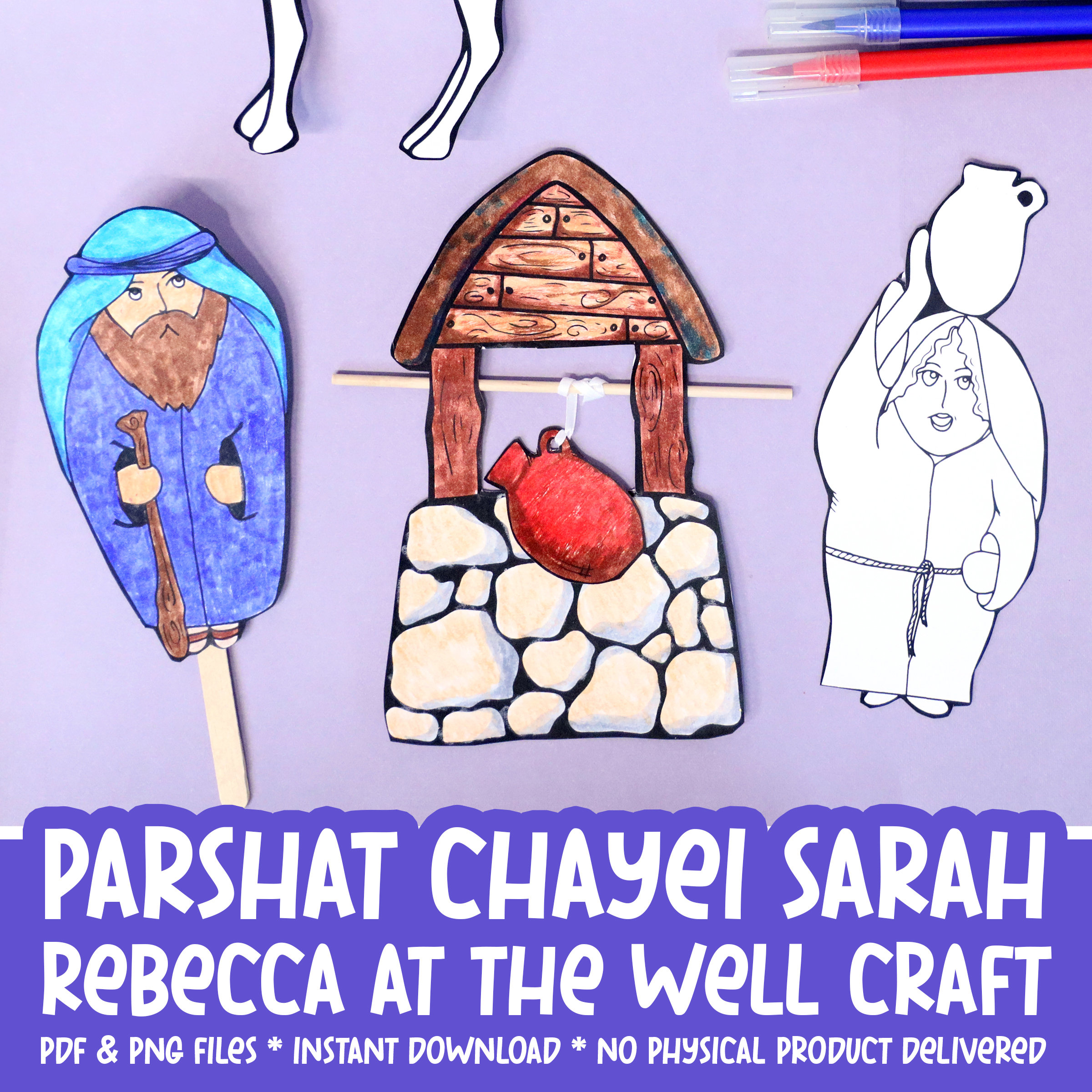 Chayei Sarah Parsha Craft | Rebecca Rivkah at the Well | Printable ...