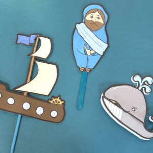 Jonah and the Whale Puppet Craft and Activity - Full Color Paper Toy ...