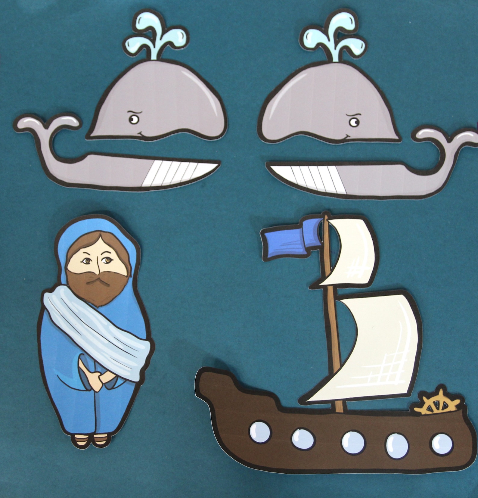 Jonah and the Whale Puppet Craft and Activity - Full Color Paper Toy ...